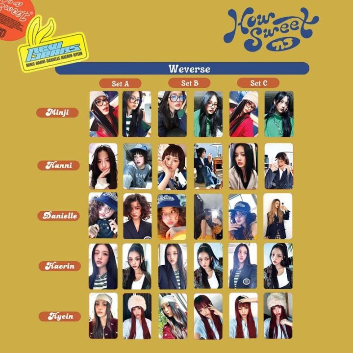 NewJeans Album HOW SWEET Weverse PhotoCard Hanni Danielle Haerin Hyein Minji Photo Cards 10 Per ...