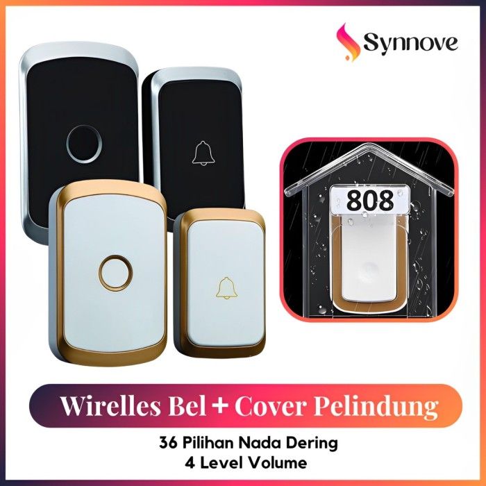 PROMO- BELL RUMAH WIRELESS SET COVER PELINDUNG WATERPROOF BEL WIRELESS ...