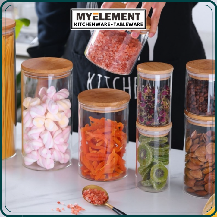 Myelement Glass Borosilicate Glass Dry Food Container Food Dispensers ...