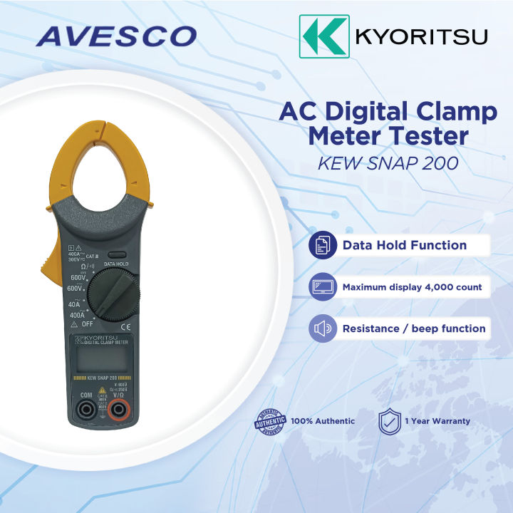 Kyoritsu AC Digital Clamp Meter Tester | KEW Snap 200 | Small and handy ...