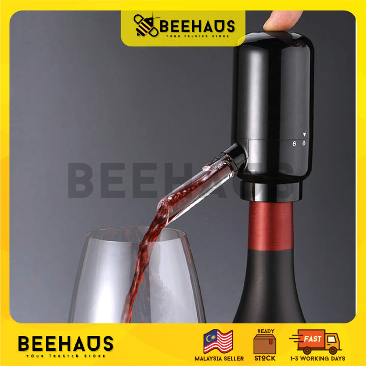 BEEHAUS Electric Wine Aerator & Dispenser | USB Rechargeable Wine ...