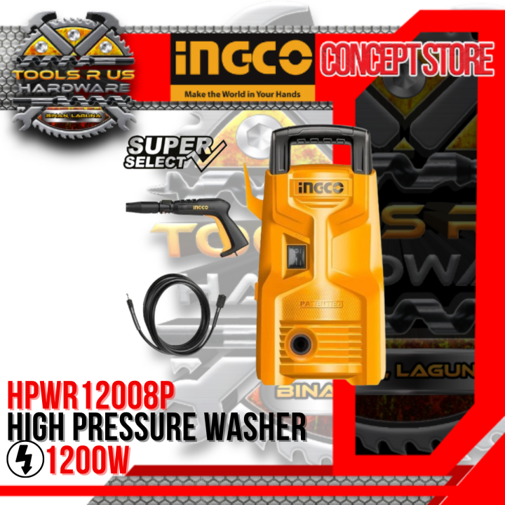 INGCO HIGH PRESSURE WASHER 1200W | HPWR12008P | BINAN | ING-POWERTOOLS | Lazada PH