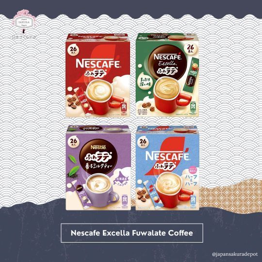 Japan Nescafe Excella Fuwa Coffee Creamy Latte | Deep Rich | Half Calorie | Fragrant Royal Milk ...