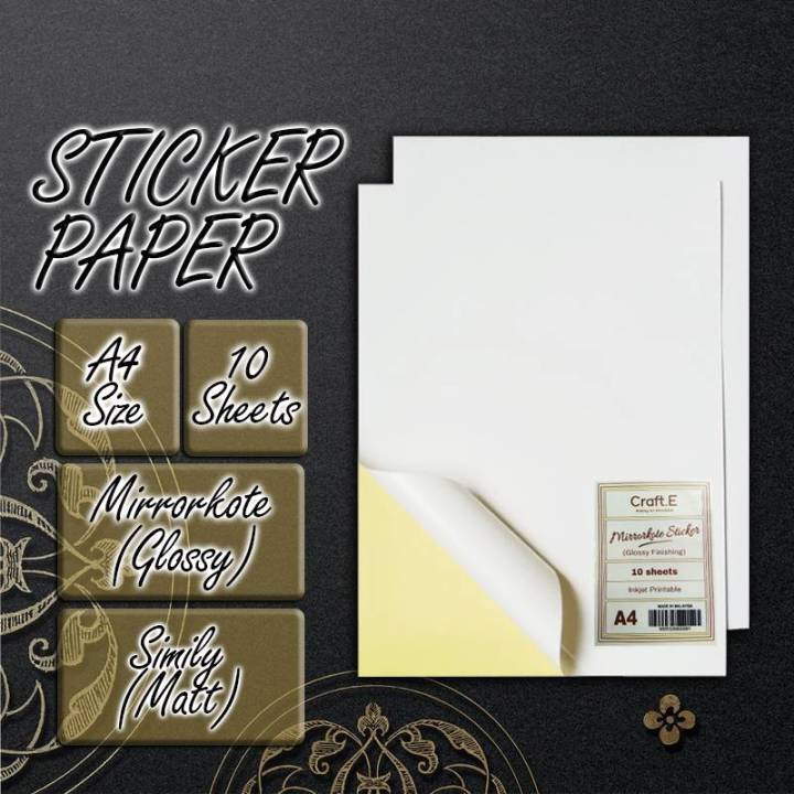 VC Art A4/A3 Label Sticker Paper 160gsm - Pack of 100s Matt/Glossy ...