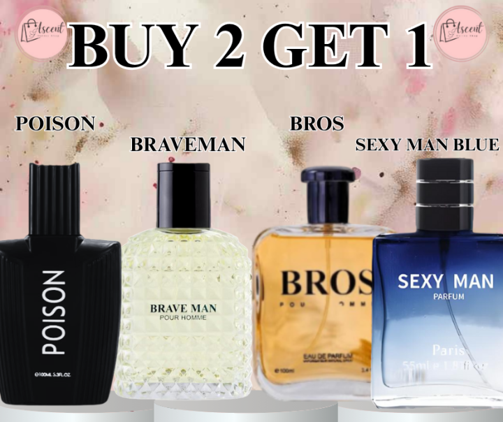 (BUY 1 GET 1) BROS PERFUME AND BRAVE MAN SEXY MAN POSION MENS LUXURY ...