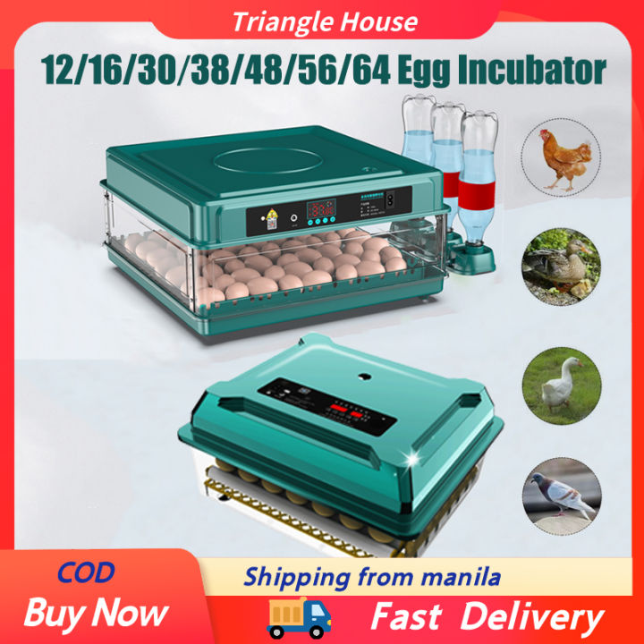 【DUAL POWER】12/16/30/36/38/48/56/64 Eggs Fully Automatic Digital Incubator Chicken Poultry ...