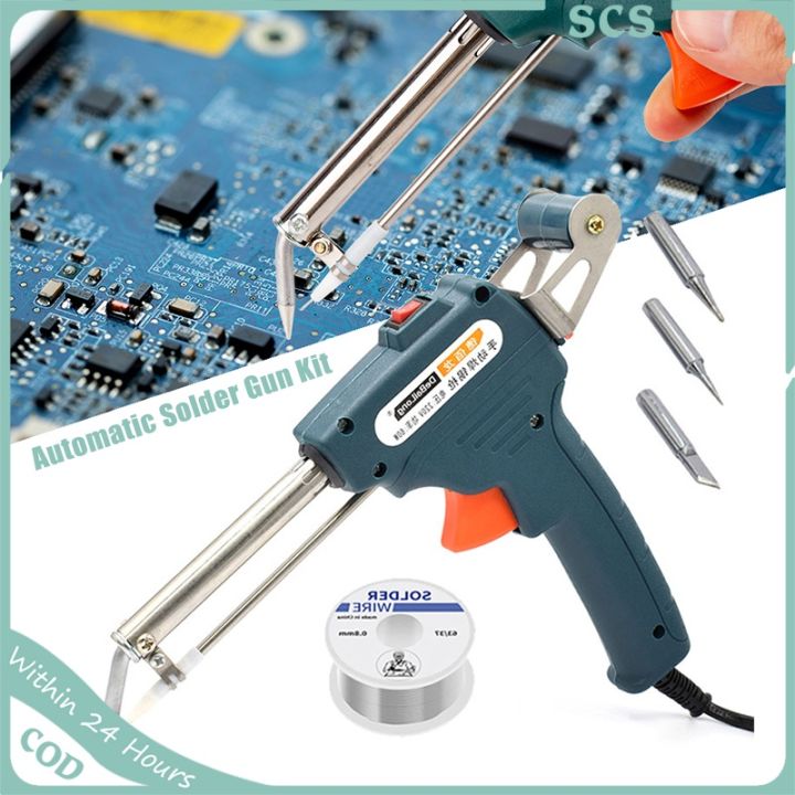 Soldering Gun 60W 220V Automatic Hand-held Solder Iron Kit Welding Tool ...