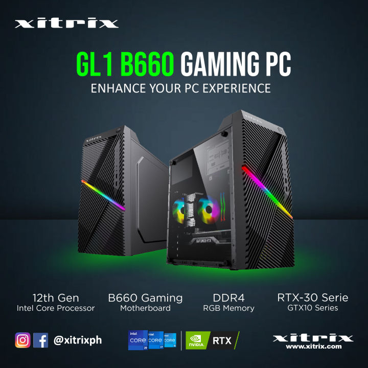 Xitrix GL1 12G Intel Gaming PC 2023 (12th Gen Core i7-12700F Processor ...