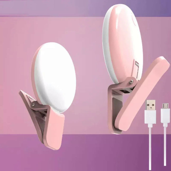 มินิ S Elfie แหวนแสง LED แฟลชศัพท์เลนส์แสง USB ชาร์จคลิปศัพท์มือถือเติม ...