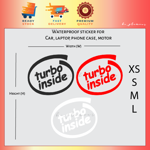 Turbo inside Sticker turbocharger stiker waterproof pantulan cahaya ...