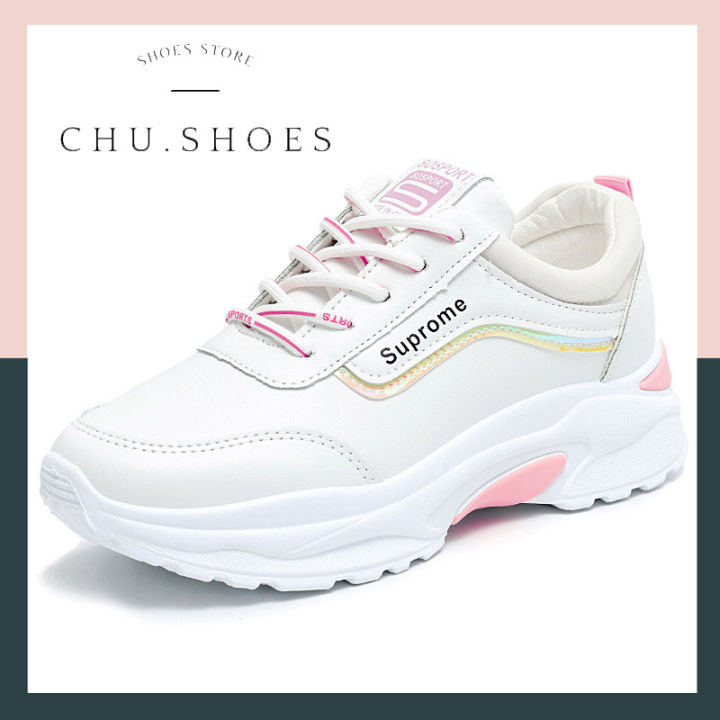chu.shoes 🎈💗พร้อมส่งจากไทย💗🎈 รองเท้าผ้าใบ รองเท้าแฟชั่น ผู้หญิง สีชมพู ...