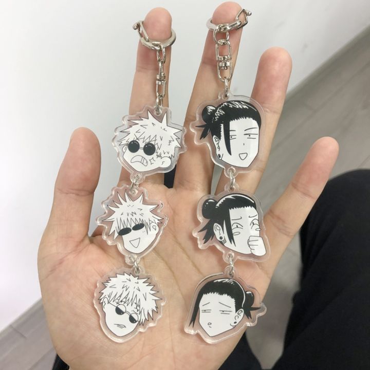 Anime Jujutsu Kaisen Cosplay Funny Long Keychain Gojo Satoru Geto ...