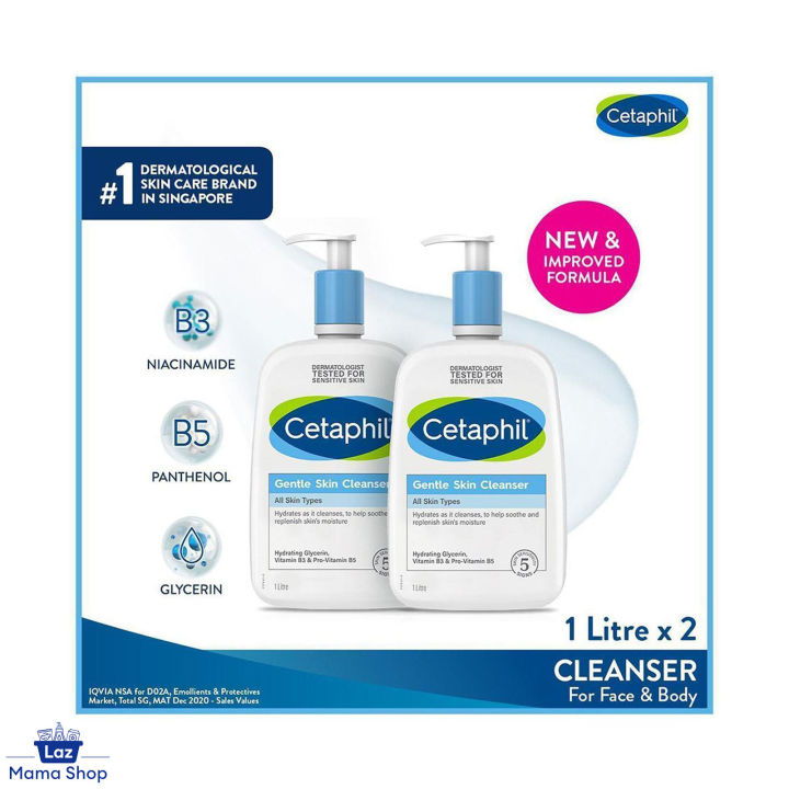 Cetaphil Gentle Skin Cleanser Twin Pack 1L X 2 (Laz Mama Shop) | Lazada ...