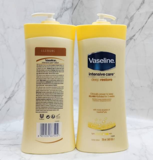 Vaseline Intensive care Lotion Deep Restore Yellow 725 ml | Lazada.co.th