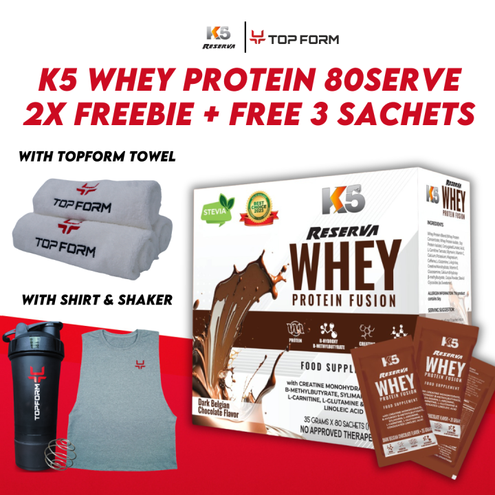 K5 Reserva Whey Protein Fusion 80 Sachet - 2799g with Creatine and BCAA ...