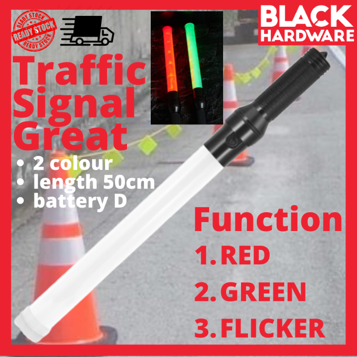 BLACK HARDWARE LED Safety Traffic Warning Light Flashing Wand Lampu ...