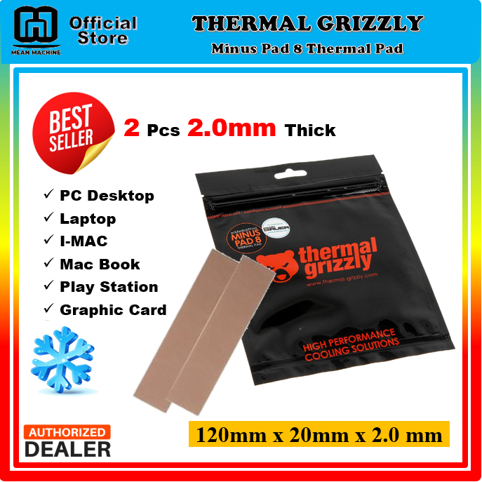 Thermal Grizzly MINUS PAD 8 High Performance Thermal Pad - (0.5mm / 1 ...