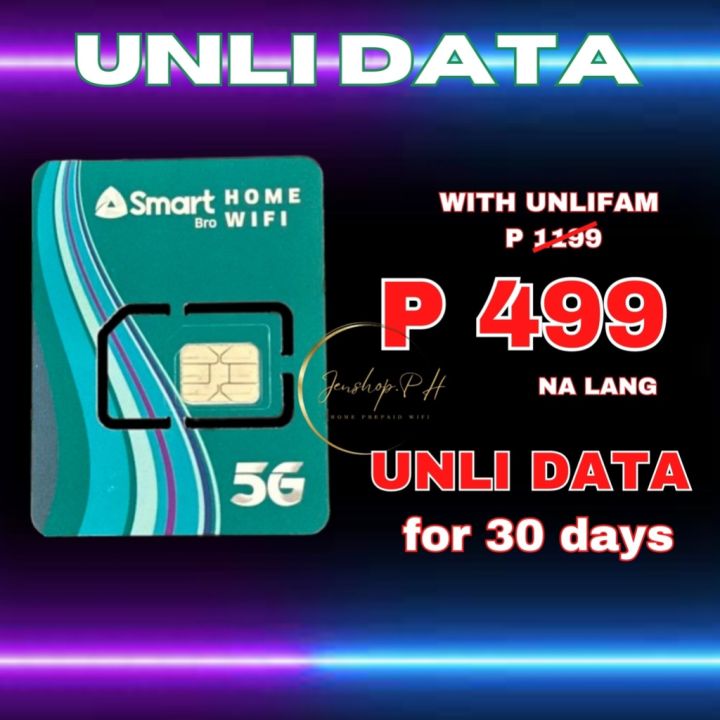 PLDT SMART BRO PREPAID WIFI SIM WITH 30 DAYS UNLI DATA | Lazada PH