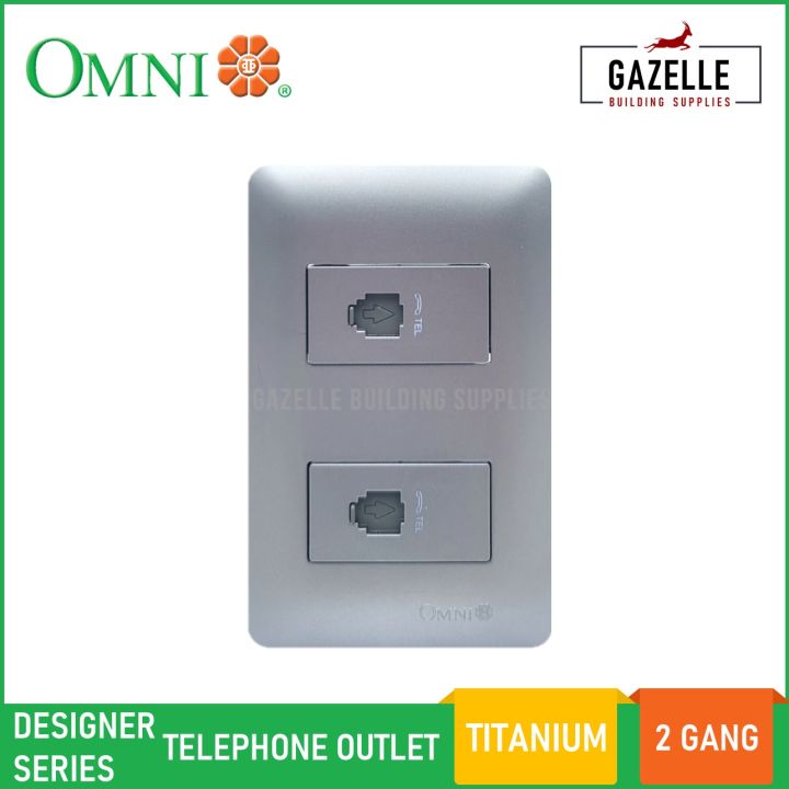 Omni Designer Series Telephone Outlet Titanium 2 Gang | Lazada PH
