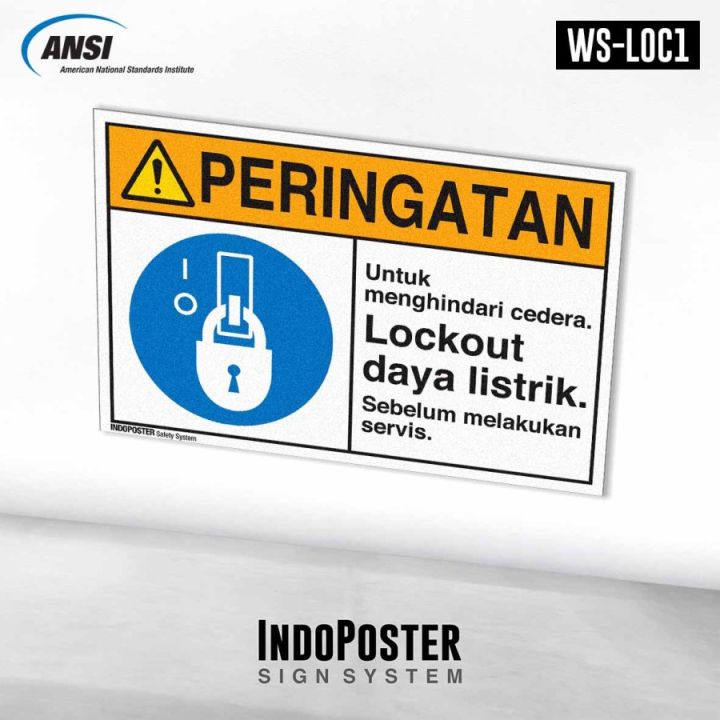 Stiker K3 Safety Sign Standar ANSI ISO Lockout LOTO Daya Listrik ...
