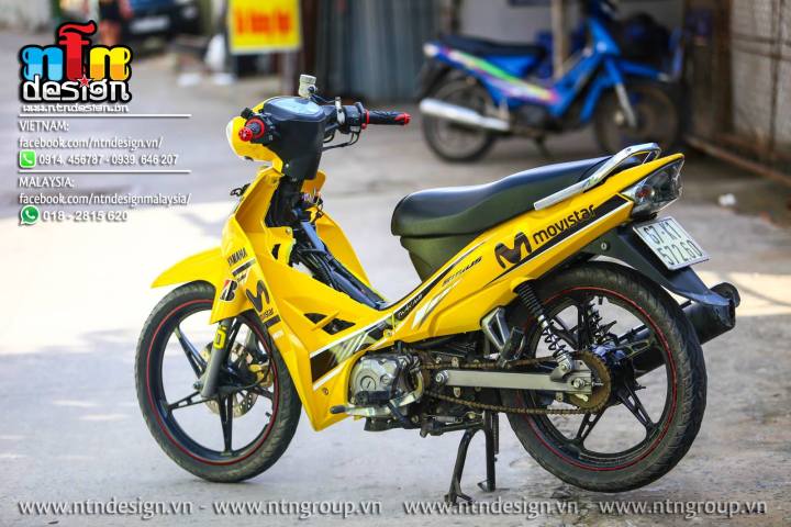 Tem Rời Dán Xe Sisius Mẫu Movistar Vàng Đen Cực Đẹp, Hàng 3 Lớp Chất ...