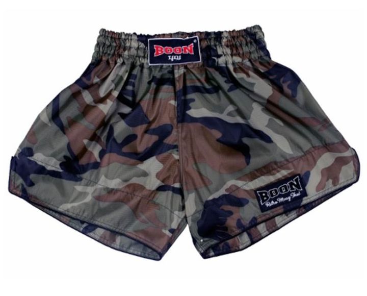 BOON Boxing Shorts Retro Muay Thai style Shorts Satin ( Size S,M,L,XL ...