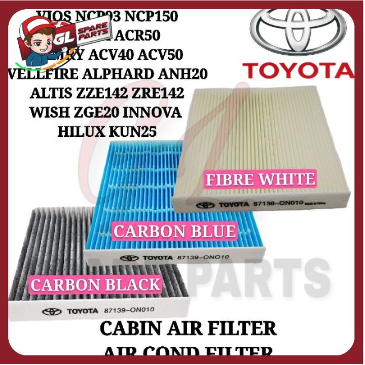 CABIN AIR FILTER TOYOTA VIOS NCP93 NCP150/151 ALTIS ZZE142 ZRE142/172 CAMRY ACV40 ACV50 ASV51 ...