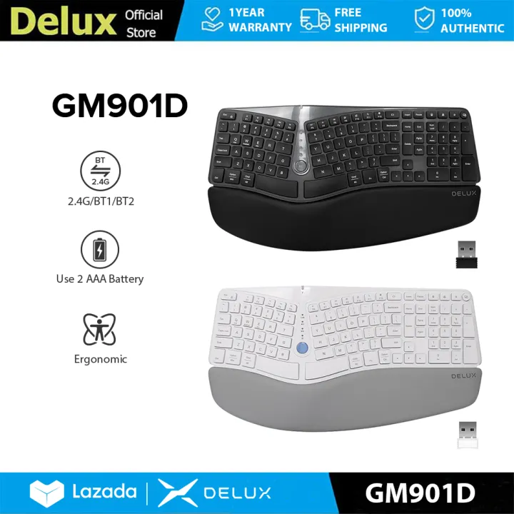 Delux GM901D Bluetooth Keyboard Wireless Keyboard for PC Laptop ...