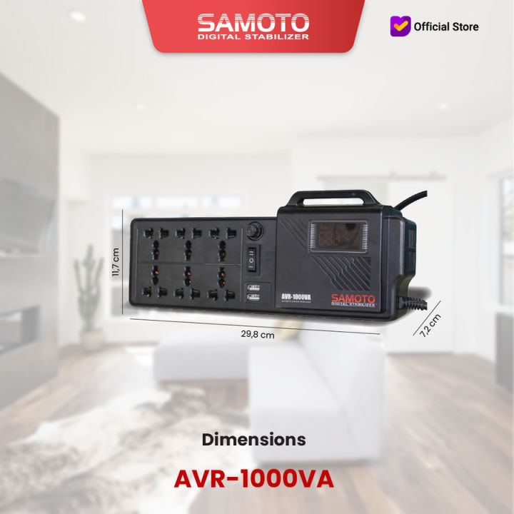SAMOTO Relay Stabilizer 1000VA AVR Stabiliser Relay Controlled Series ...