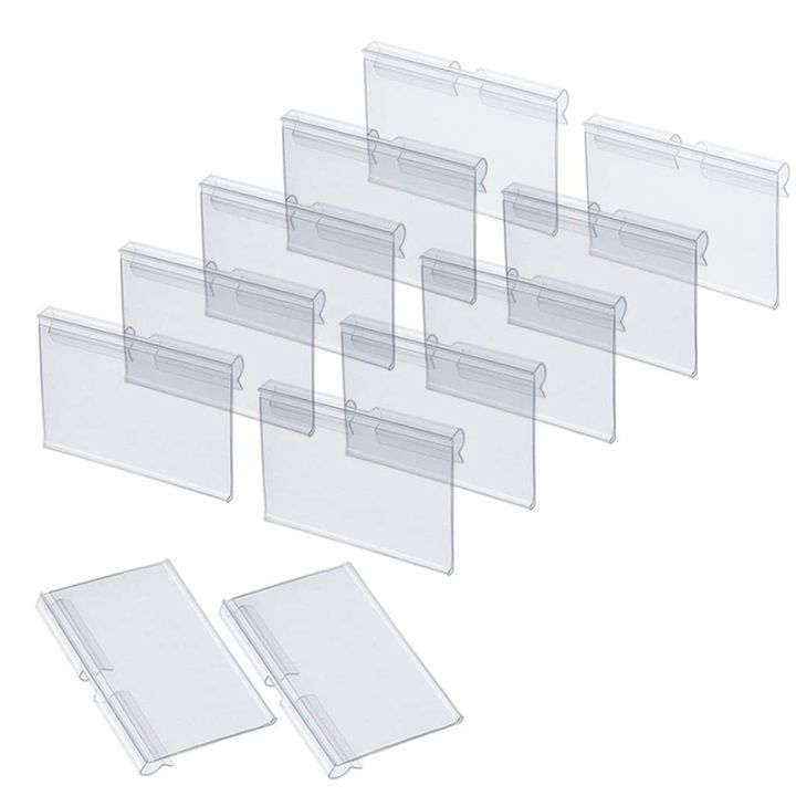 100Pcs Clear Plastic Label Holders for Wire Shelf Retail Price Label ...