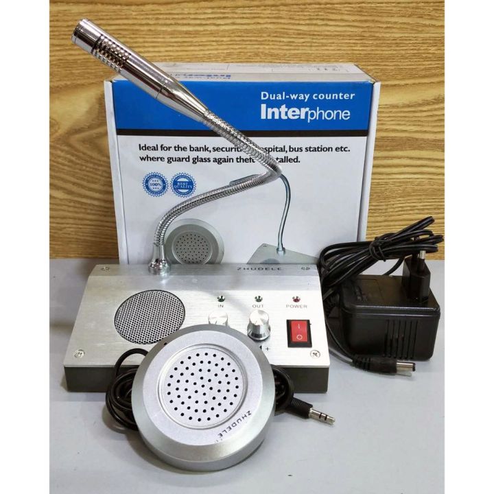 Dual-Way Talk Through Store Office Window Glass Counter Intercom ...