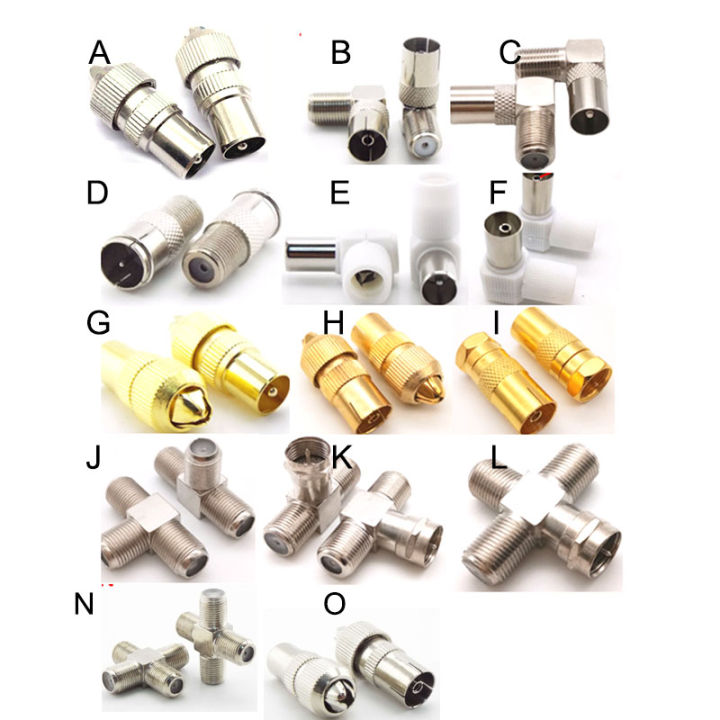 RF male Female to TV Male/Female Connector Adapter Coaxial 90 Degree ...