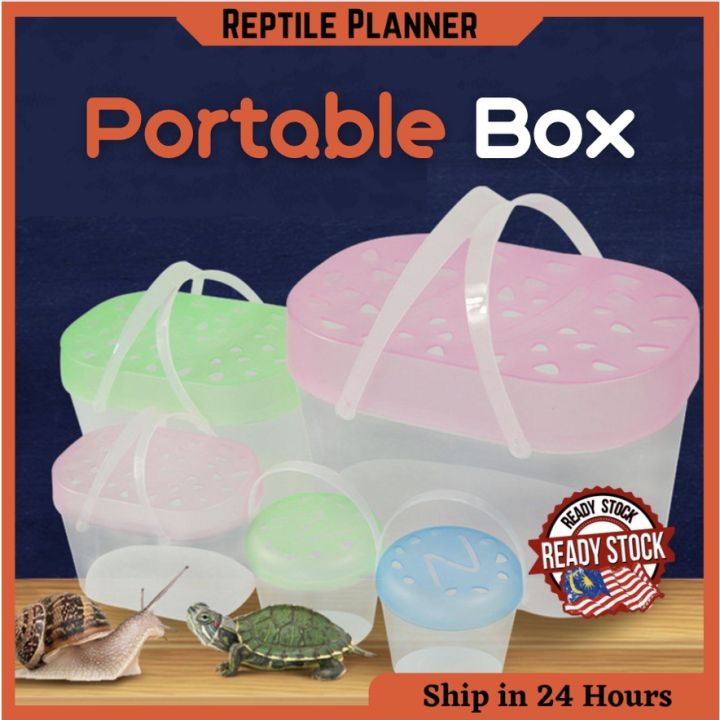 Portable Reptile Turtle Tortoise Vivarium Box Aquarium Tank Basking ...