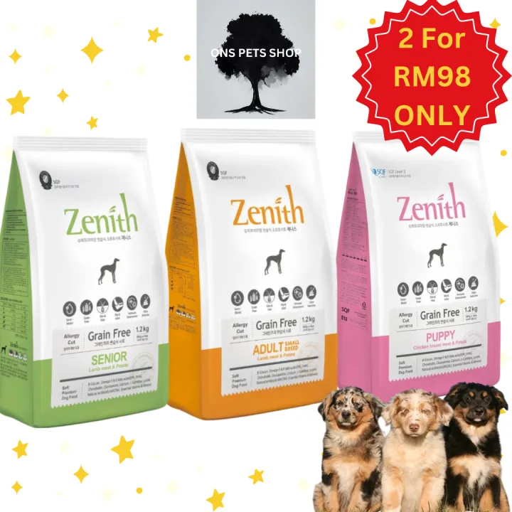 Zenith Grain Free Soft Dog Dry Food Puppy or Adult and Senior 1.2Kg ...