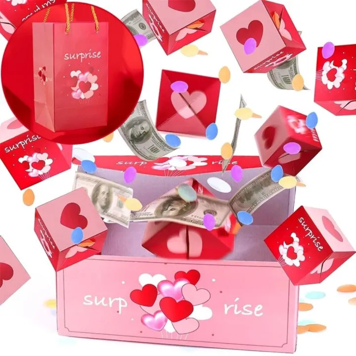 TSEVD Folding Surprise Bounce Box DIY Pop-Up Red Envelope Bouncing Box ...
