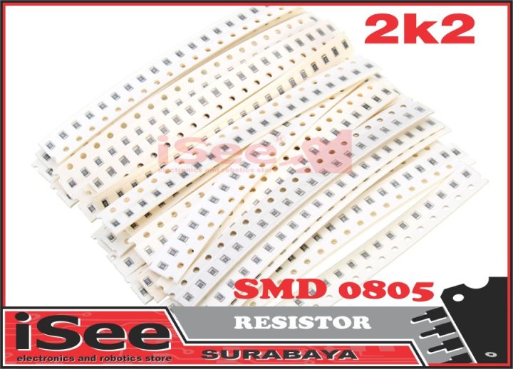 10pcs Resistor smd 0805 2k2 2,2K kilo ohm 2200 Ohm Toleransi 1% ...
