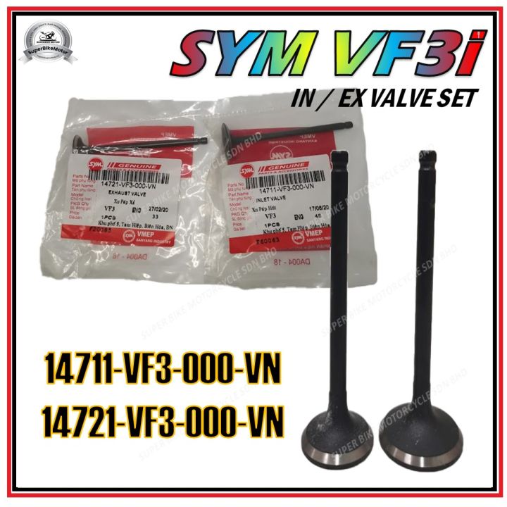 SYM VF3i - 100% Original SYM IN / EX Valve Set - [14711-VF3-000] [14721 ...
