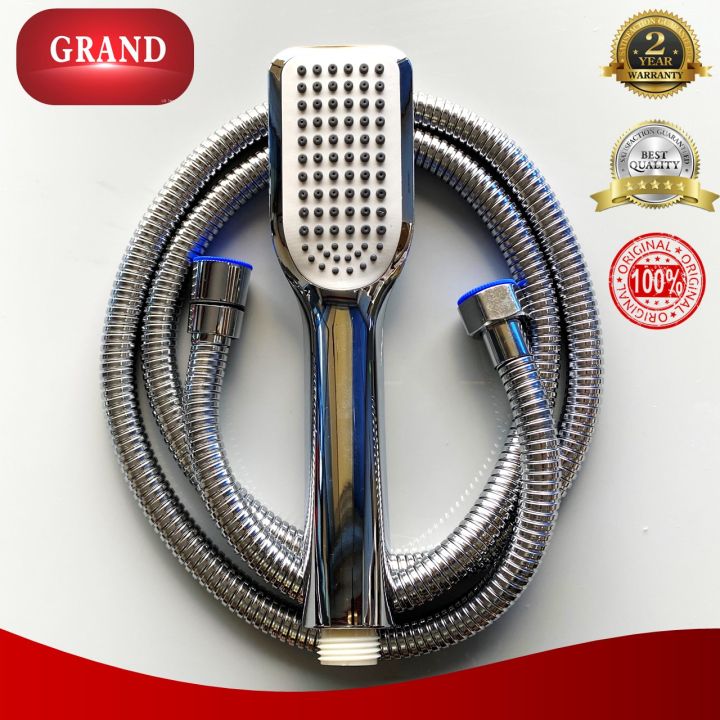 Grand G3 Matte Grey Shower Head w/ Stainless Steel Shower Hose (1.2M/1 ...