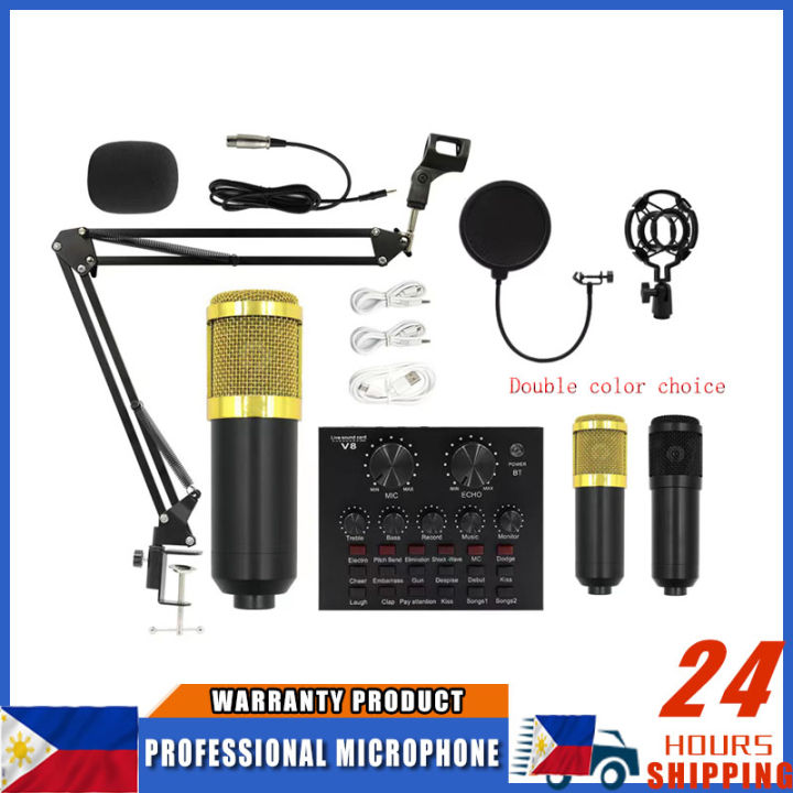 BM800 Microphone Condenser V8 Sound Card Recording For Radio ...