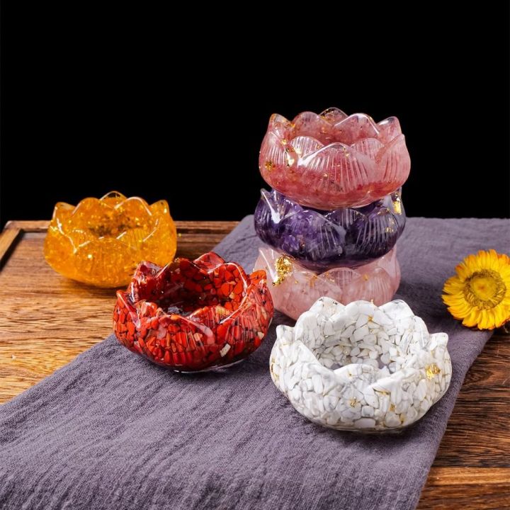 THTZI Creative Crystals Lotus Flower Base DIY Craft Lotus Shape Crystal ...