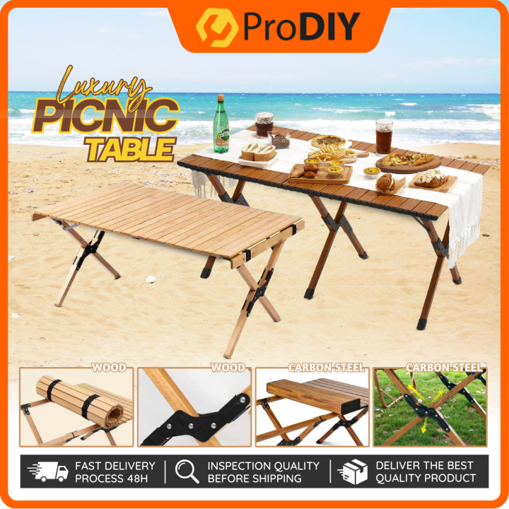 Foldable Outdoor Camping Table Portable Folding Picnic Table Meja Lipat ...