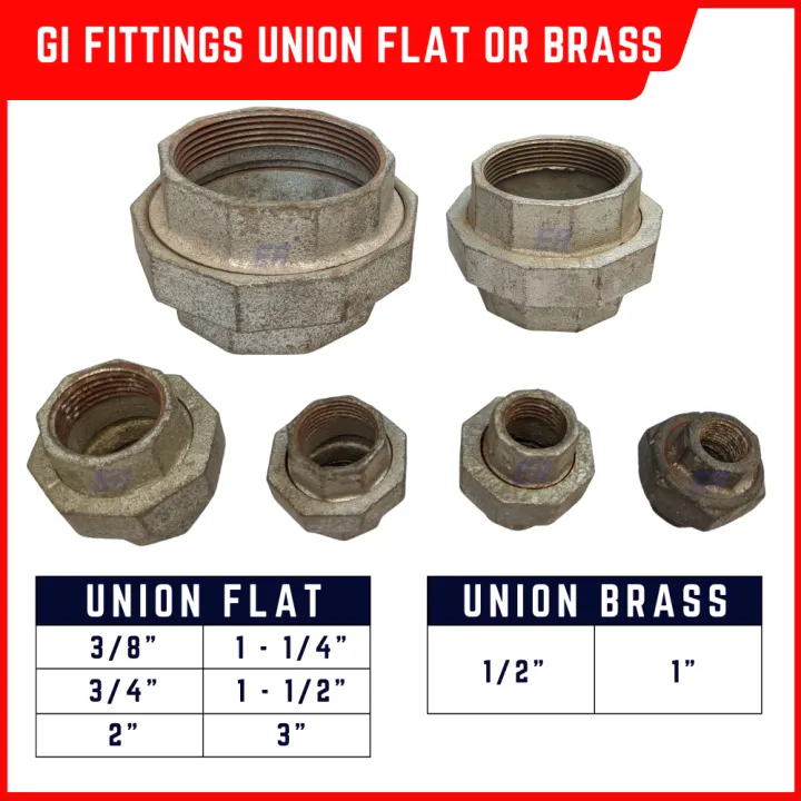 BODEGA SALE! GI Fittings Galvanized Iron Union Flat (Available Size: 3/ ...