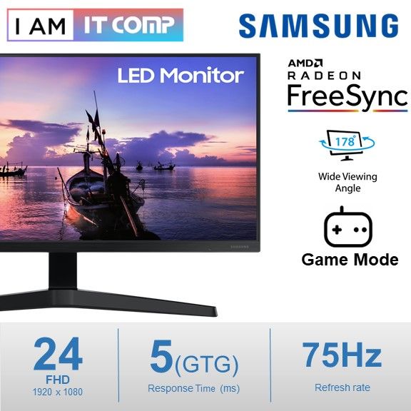 SAMSUNG 24In LF24T350FHEXXM FHD(1920X1080) Flat , IPS , 5MS , 75Hz ...
