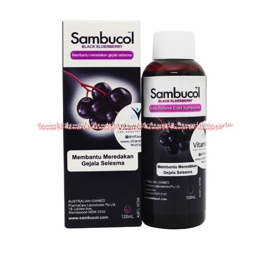 Sambucol 120ml Black Elderberry Liquid Obat Untuk Batuk dan Flu ...