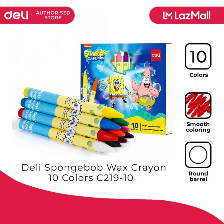 Deli C219-10 Spongebob Wax Crayon 10 Colors | Lazada PH