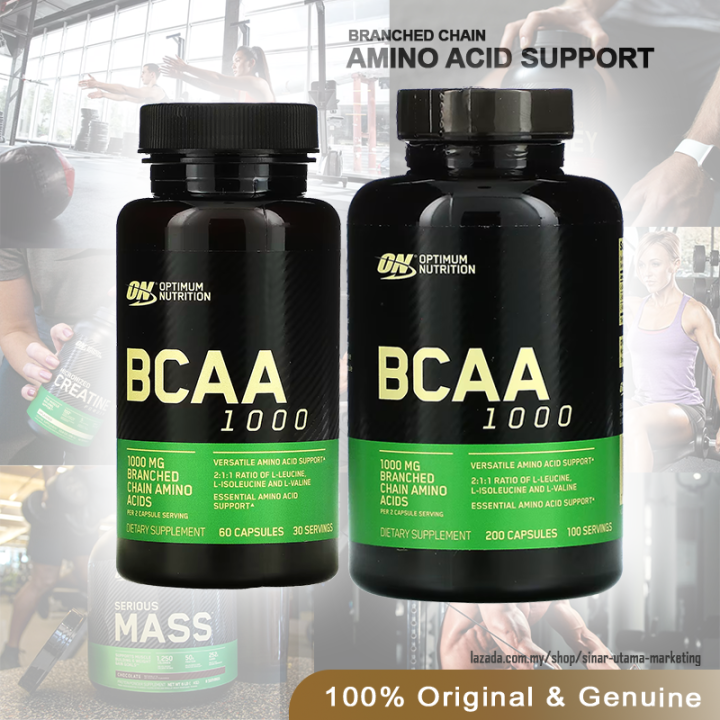 🇺🇸 Optimum Nutrition BCAA 1000mg 60/ 200/ 400 Capsules Branched Chain ...