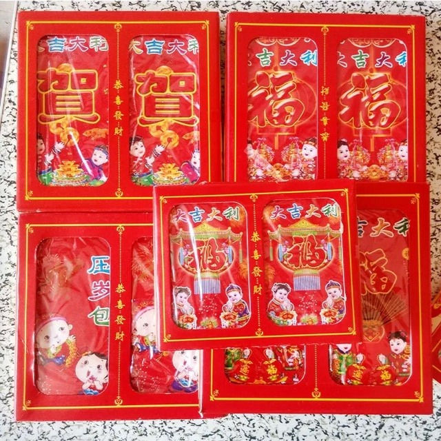Chinese Angpao Red Envelope Ang Pao Per Box 100pcs SHORT and LONG ...