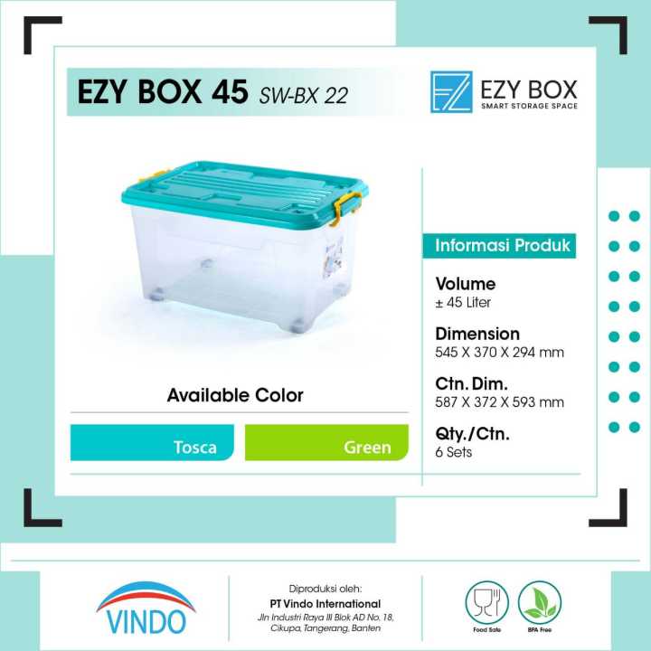Kontainer Box Ezy Box 45 LITER | Lazada Indonesia