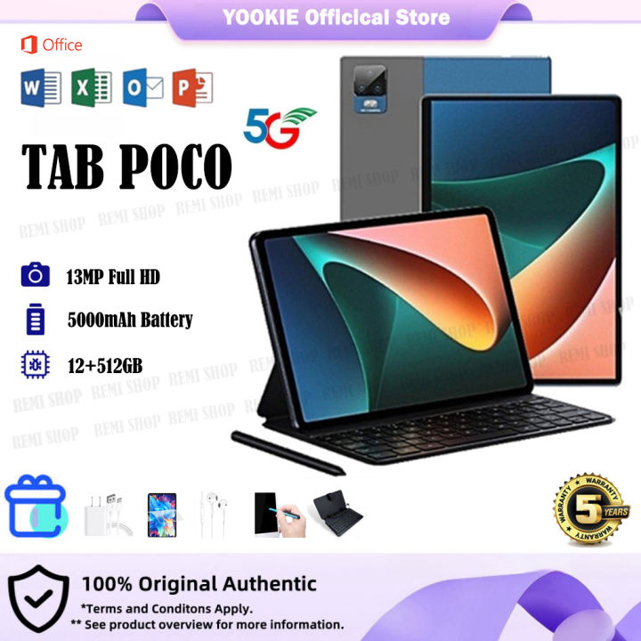 Tab POCO 12GB+512GB Android 12 original Tablet 10.1 Inch Gaming Tablet 2024 for Kids Tablet ...