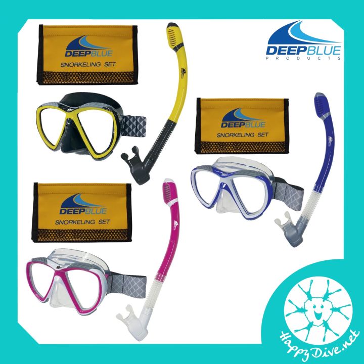 🤿 Deep Blue Orca Snorkeling Set - หน้ากากและท่อสำหรับดำน้ำตื้น | Lazada ...